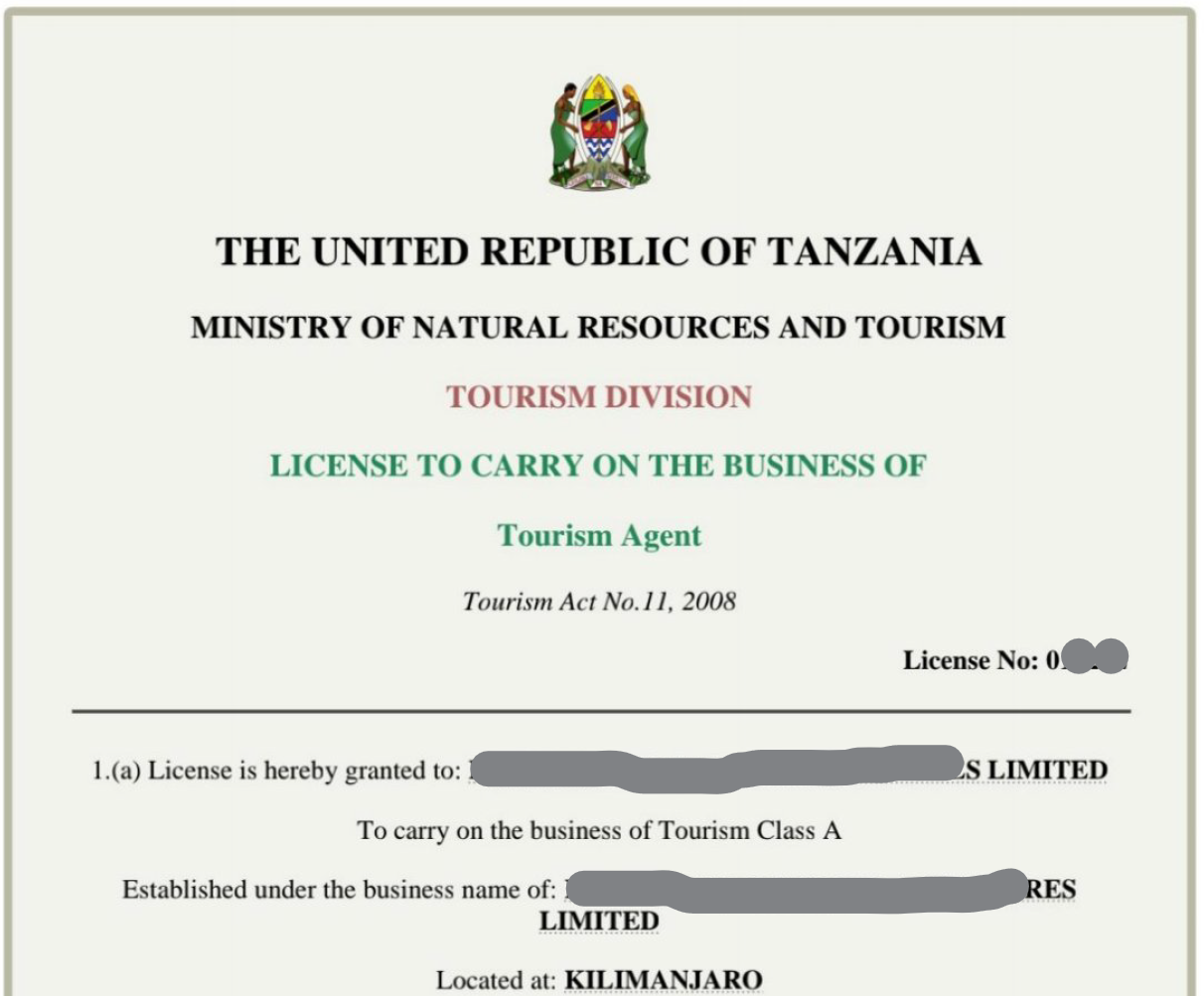 How to Apply for and Obtain TALA - Tourism License in Tanzania | miamiatz