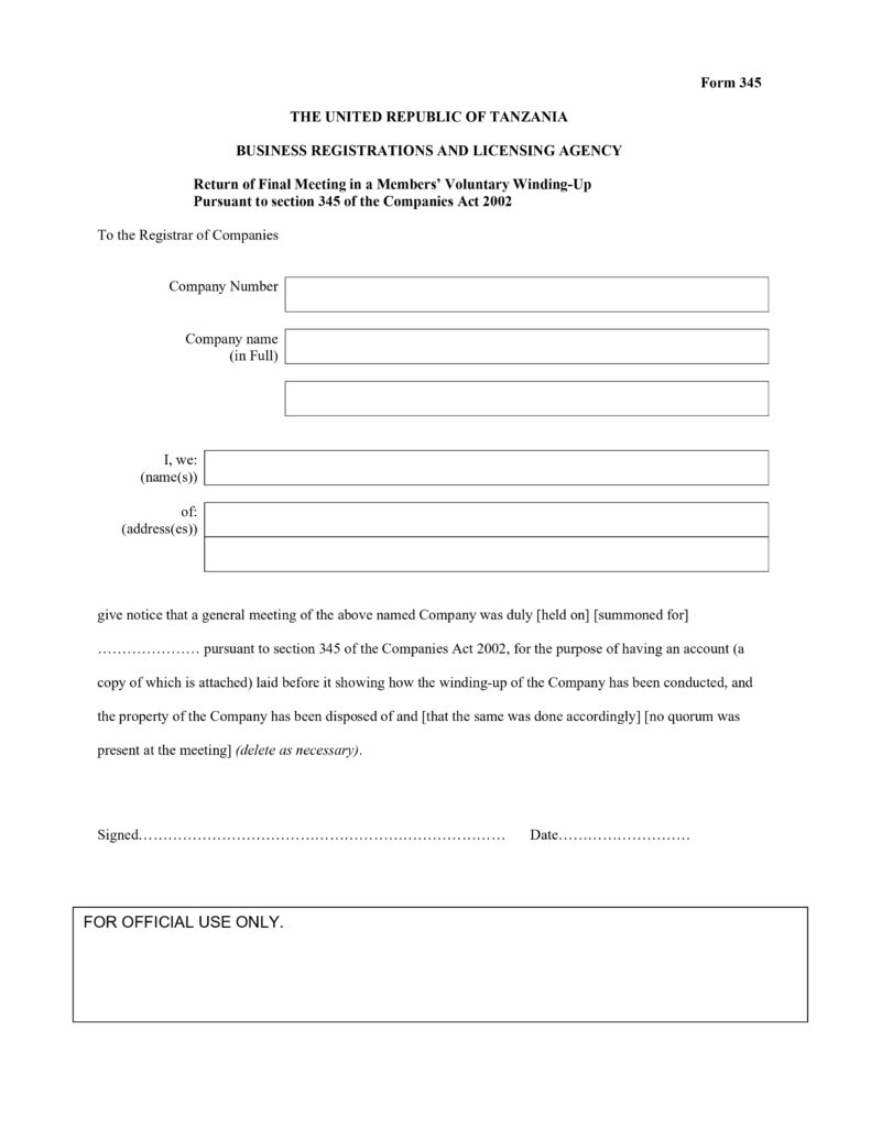 How to close or wind up a company in Tanzania | 2025 Update